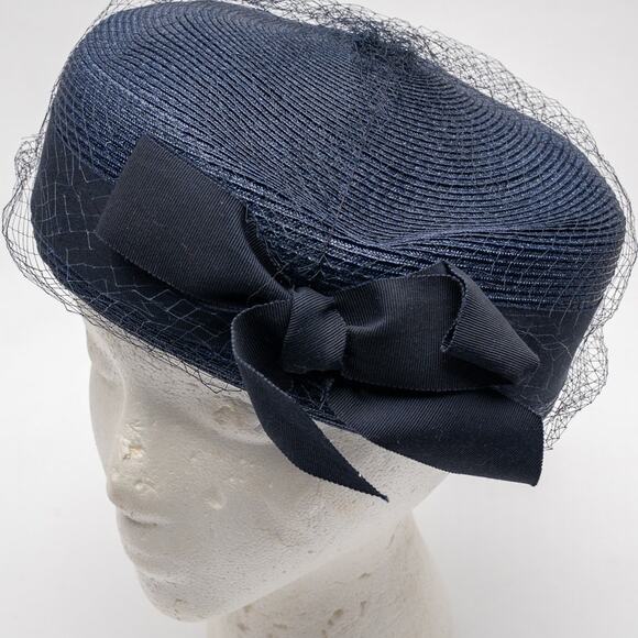 United Hatter's | Accessories | Vintage Navy Blue Netted Hat From Union ...
